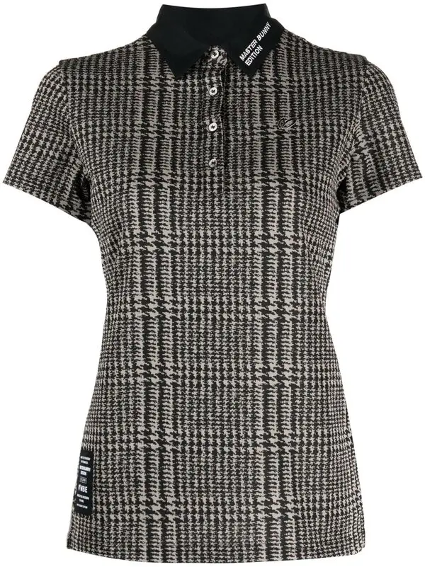 MASTER BUNNY EDITION Plaid Logo-patch Polo Shirt - Brown