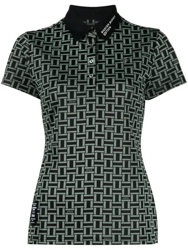 MASTER BUNNY EDITION Houndstooth Logo Polo Shirt - Green