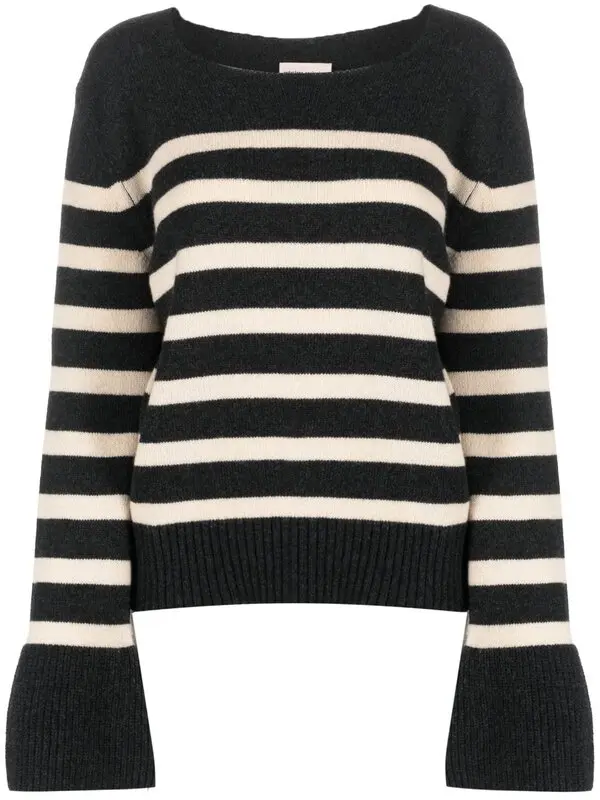 SEMICOUTURE Striped Boat-neck Jumper