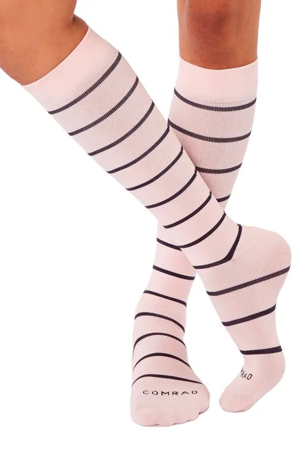 Comrad Assorted 3-pack Stripe Compression Knee High Socks - Grey/navy ...