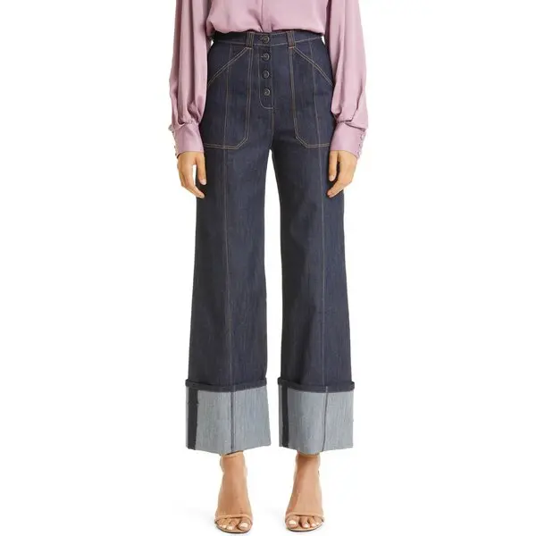 Cinq À Sept Benji Topstitch Cuff Jeans