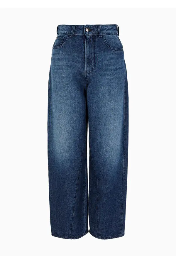Emporio Armani J31 High-rise Cropped Wide Leg Denim Jeans - Blue ...