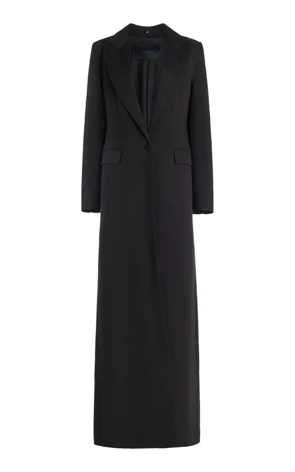 Costarellos Lamour Long Coat Fr 40 - Black | Editorialist
