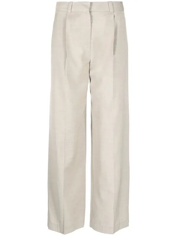 LOW CLASSIC High-waisted Pleated Trousers - Neutrals