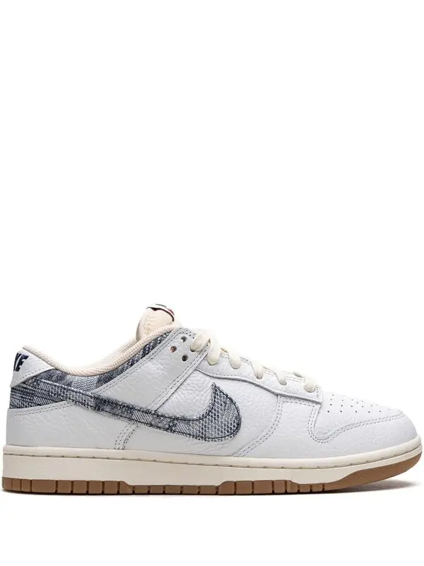 Nike Dunk Low Washed Denim Sneakers - White