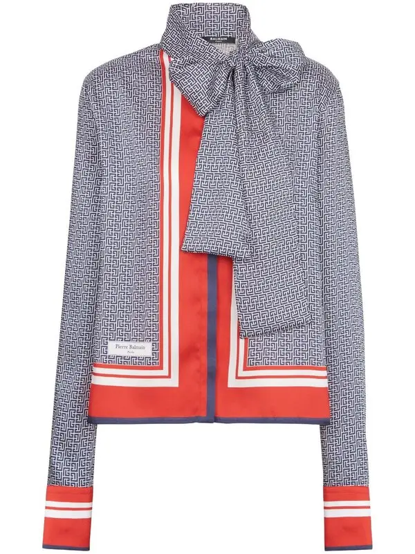 Balmain Monogram Silk Shirt