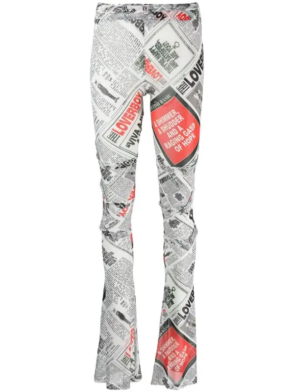 CHARLES JEFFREY LOVERBOY Newspaper Print Skinny Trousers