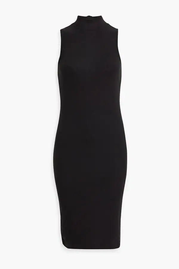Atm Anthony Thomas Melillo Ribbed Stretch-Modal Turtleneck Dress In Black -  85% Off | Editorialist