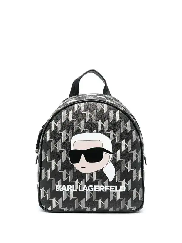 Karl Lagerfeld K/Ikonik 2.0 monogram backpack KARL LAGERFELD K / Ikonik 2.0 Leather Flap Backpack Pin  main image 4
