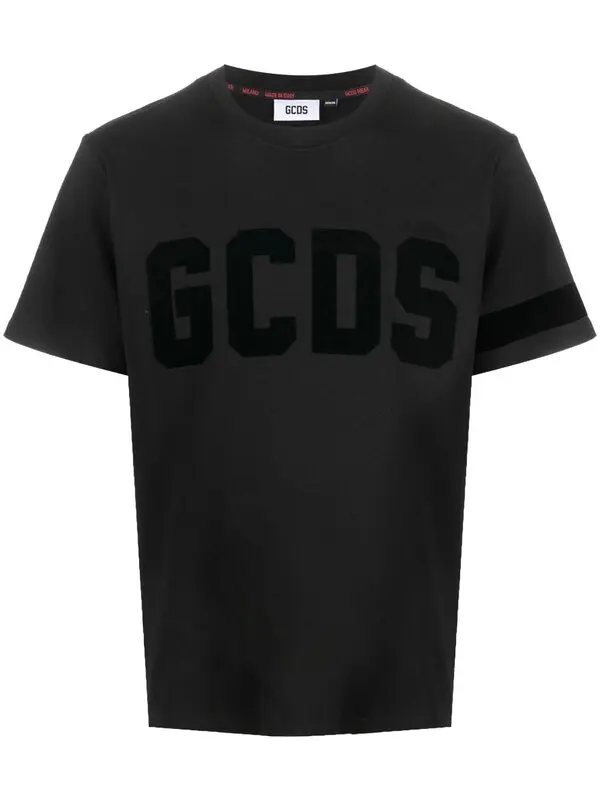 Gcds Logo-print Cotton T-shirt - Black