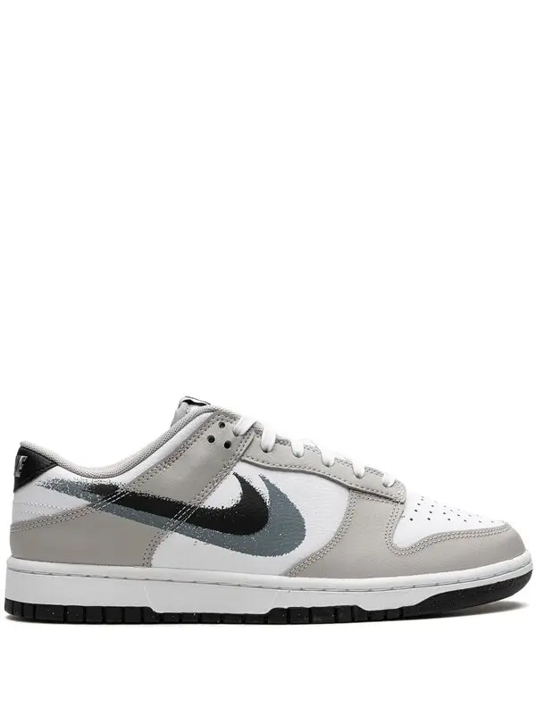 Nike Dunk Low Stencil Swoosh Sneakers - White