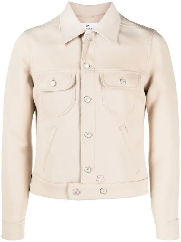 COURREGES Cotton Chambray Button-up Jacket