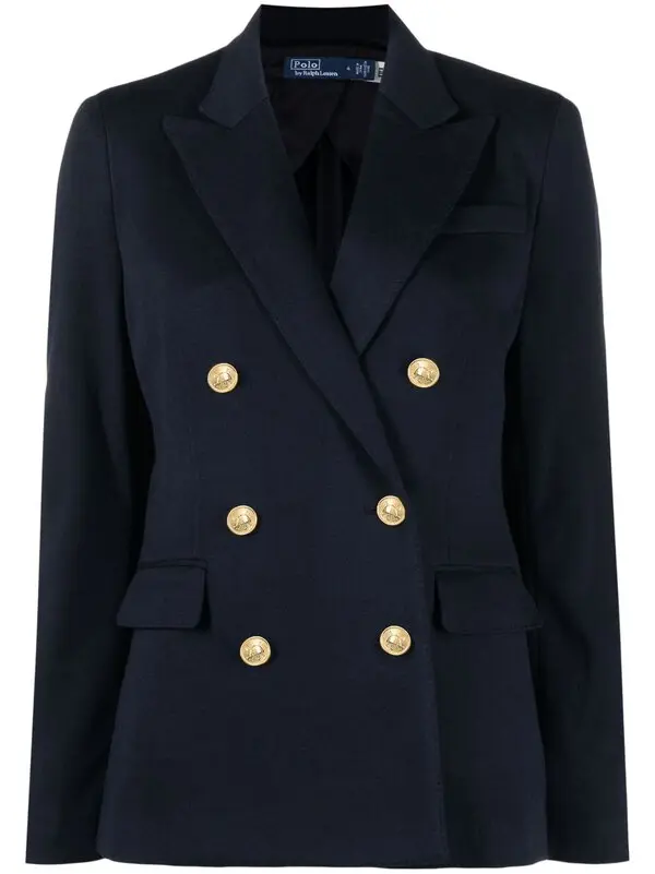 Ralph Lauren Double-breasted Knitted Blazer - Blue