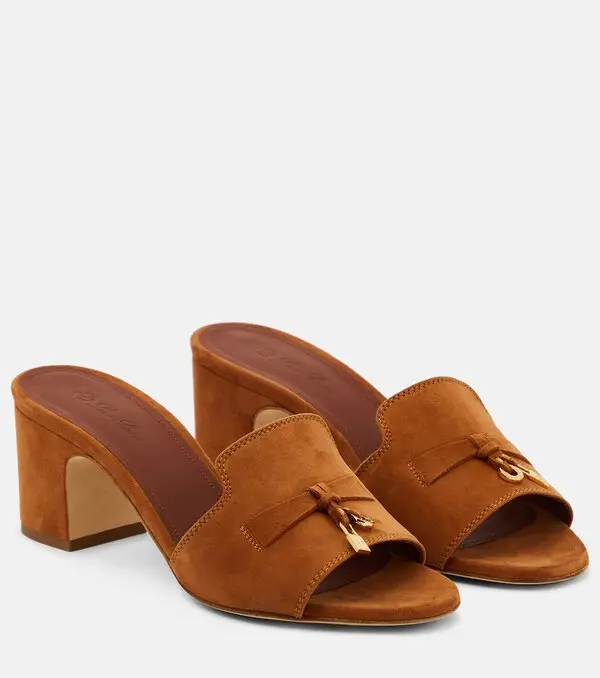 Loro Piana Suede Mules - Brown