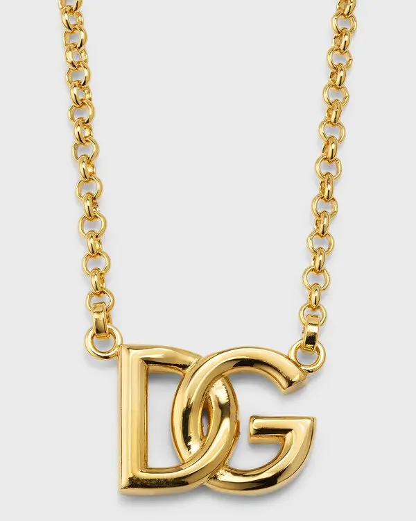 Dolce & Gabbana Dg Logo Pendant Necklace - Gold | Editorialist