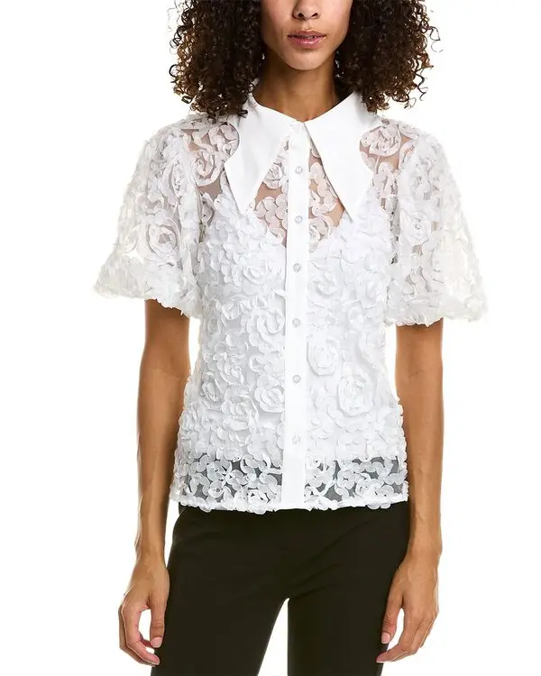 Buy Gracia Mesh Blouse - White At 73% Off | Editorialist