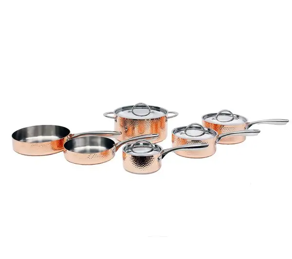 BERGHOFF 10-piece Hammered Copper Cookware Set