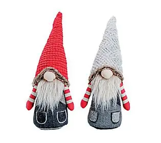 SANTA'S WORKSHOP 20' Denim Gnomes, Set Of 2