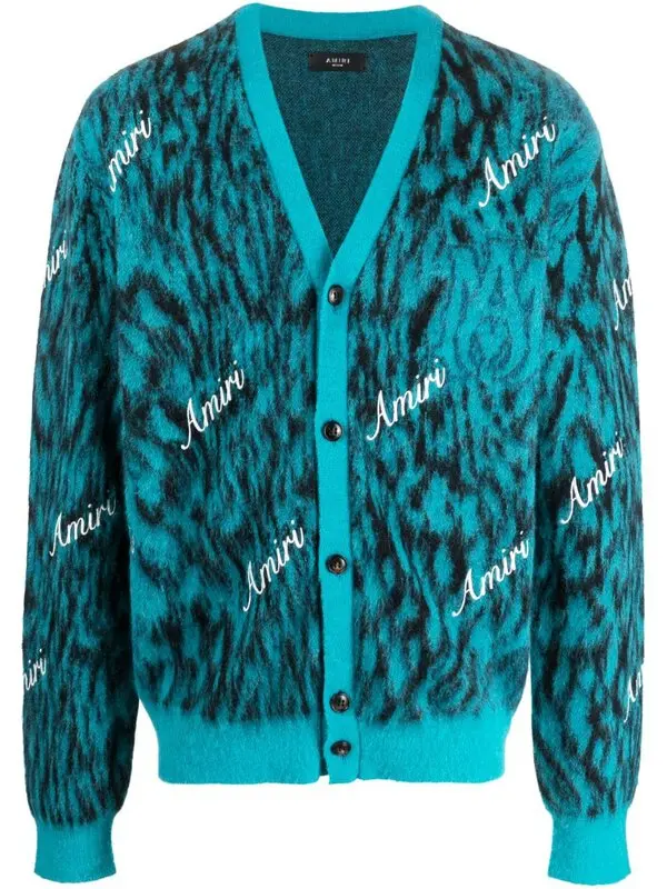 Amiri Logo-print Knitted Cardigan