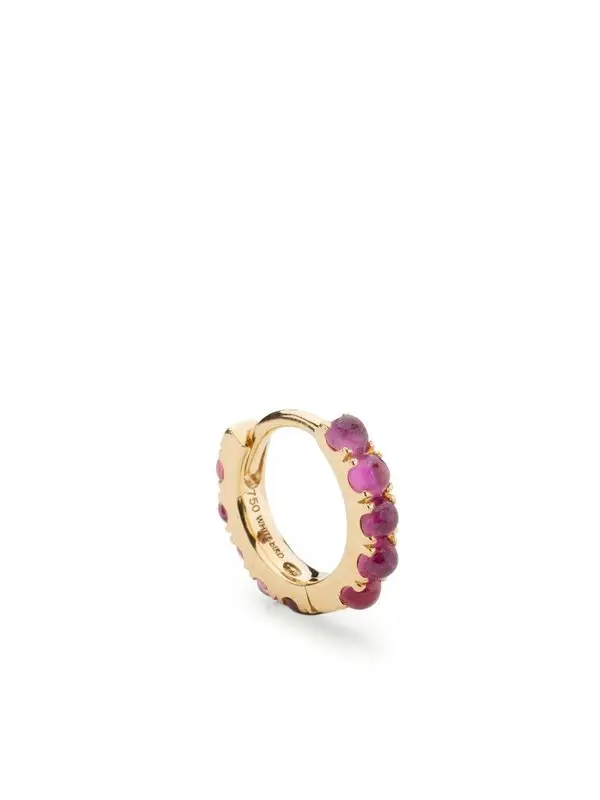 WE BY WHITEBIRD 18kt Yellow Ismène Ruby Hoop Earring