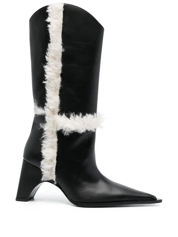 Coperni 85mm Shearling-detail Leather Boots