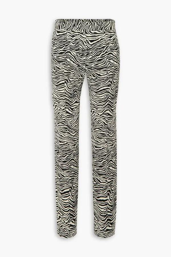 Proenza Schouler Zebra Jacquard Slim-leg Trousers