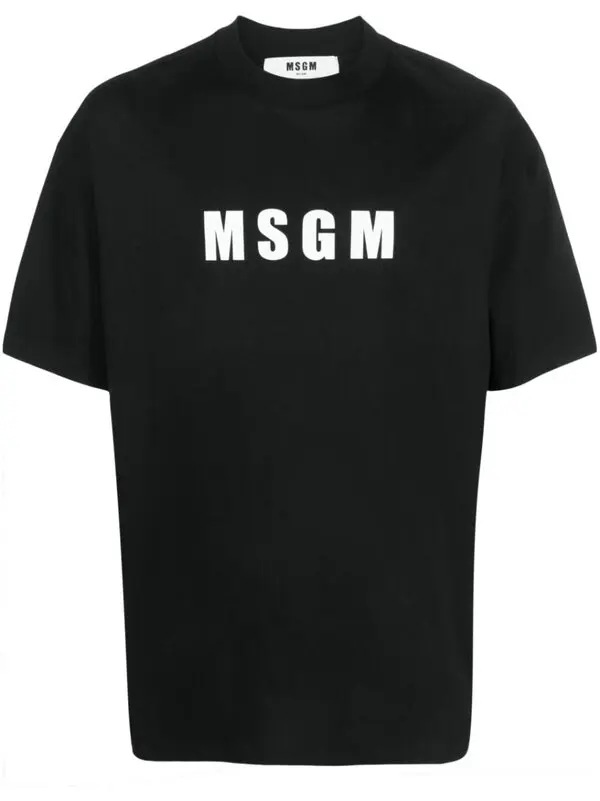 MSGM Logo-print Cotton T-shirt - Black