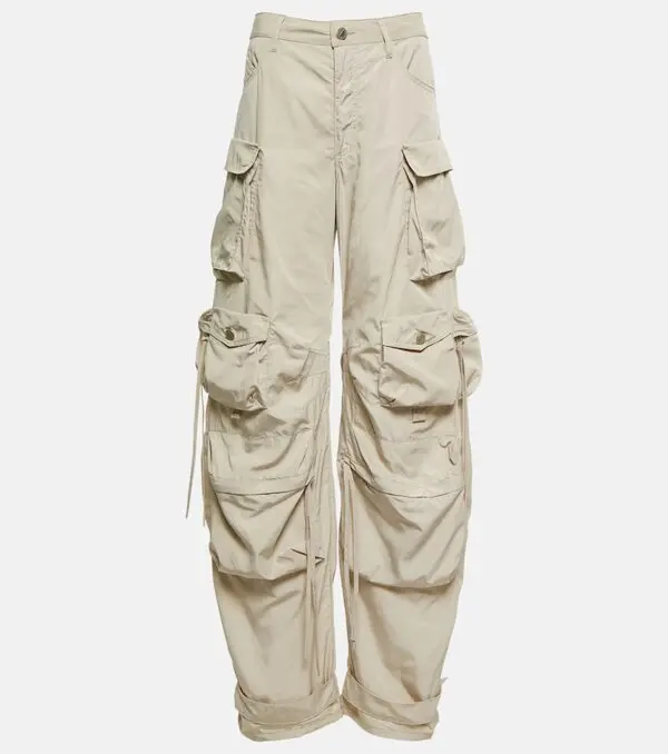 Attico Fern Low-rise Cargo Pants - Neutrals