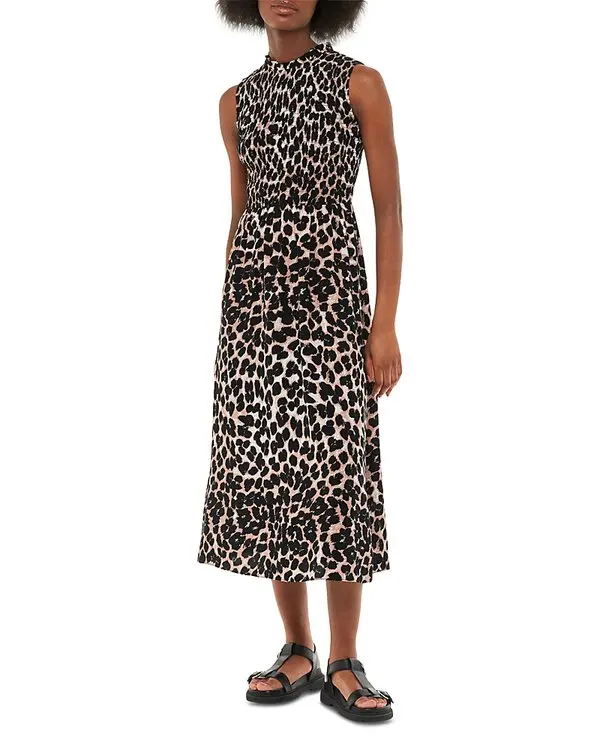 Whistles Heidi Leopard Spot Midi Dress - Leopard Print