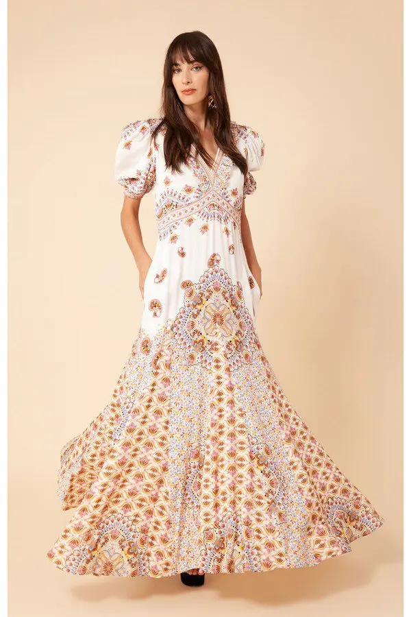 Hale Bob Soraya Crepe Maxi Dress - Neutral