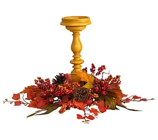 NEARLY NATURAL 5' Harvest Fall Candelabrum Arra Gement