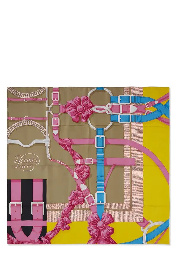 Buy Hermès Yellow & Color 'grand Manege' Silk Scarf 90 - Multi At 29% ...