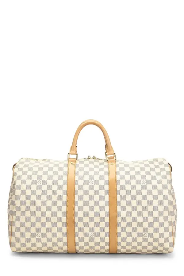 LOUIS VUITTON Damier Azur Keepall 50 - White