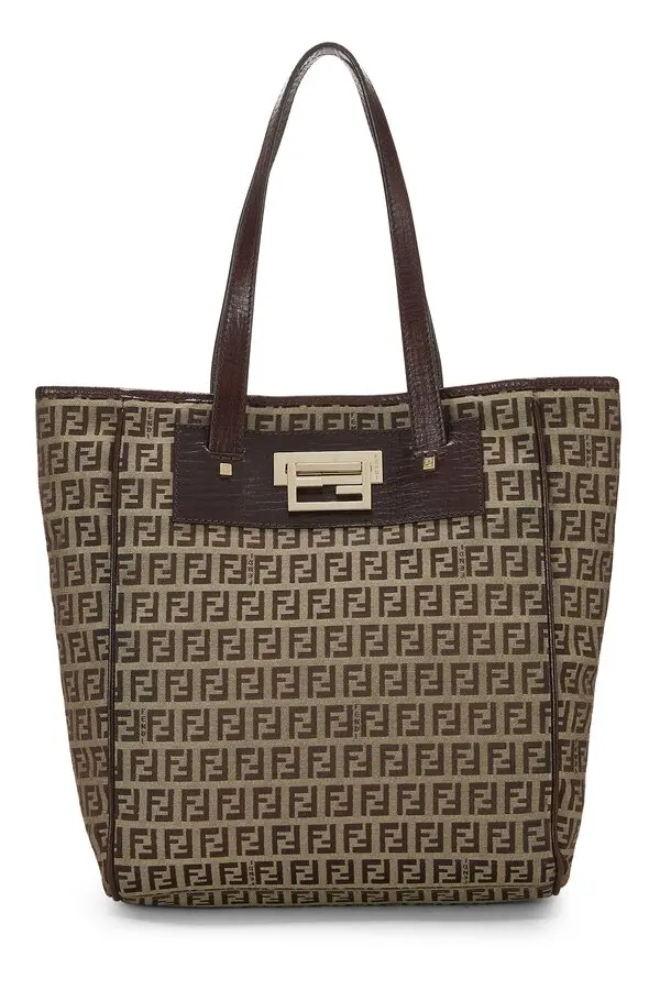 Fendi Zucchino Canvas Tote - Brown