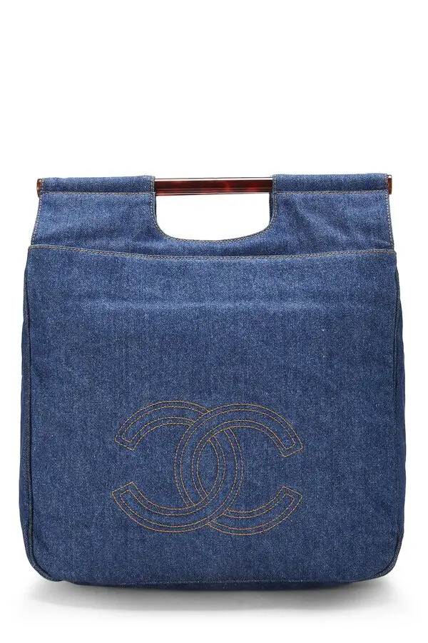 Chanel Denim Top Handle Bag Blue Editorialist