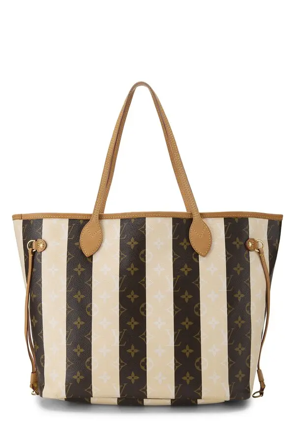 LOUIS VUITTON Monogram Canvas Rayures Neverfull Mm - Brown