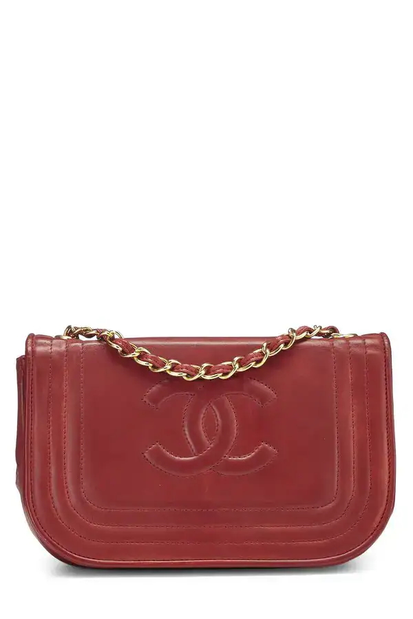 Chanel Lambskin Tri Border Full Flap Small - Red | Editorialist