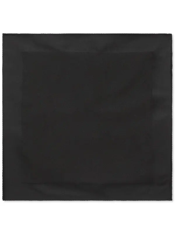 Dolce & Gabbana Embroidered-logo Tonal Silk Scarf - Black