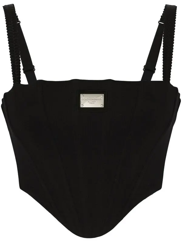 Dolce & Gabbana Logo-plaque Cropped Bustier Top