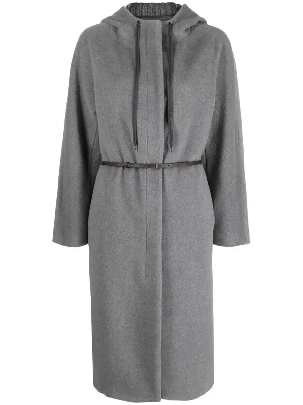 Fabiana Filippi Drawstring-hood Belted Midi Coat
