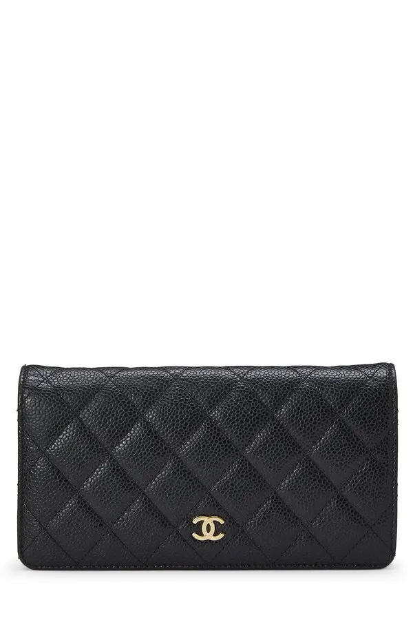 Chanel Quilted Caviar Zip Around Wallet - Black
