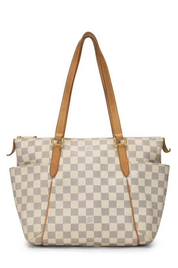 LOUIS VUITTON Damier Azur Totally Pm Tote - White