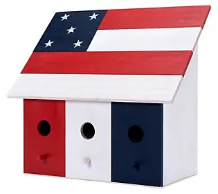 BACKYARD EXPRESSIONS 3 Compartment Wooden Birdh Ouse