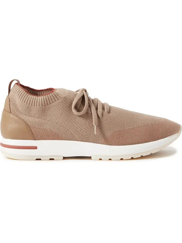 Loro Piana 360 Flexy Leather-trimmed Wish® Wool Sneakers - Neutrals