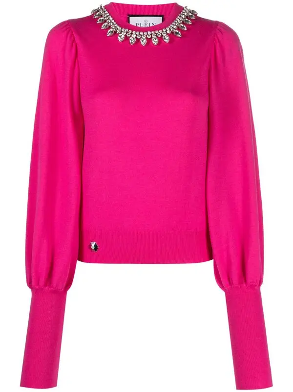 Philipp Plein Crystal-embellished Wool Jumper - Pink