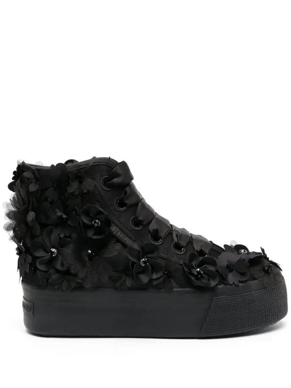 Viktor & Rolf X Superga Flower-embellished High-top Sneakers