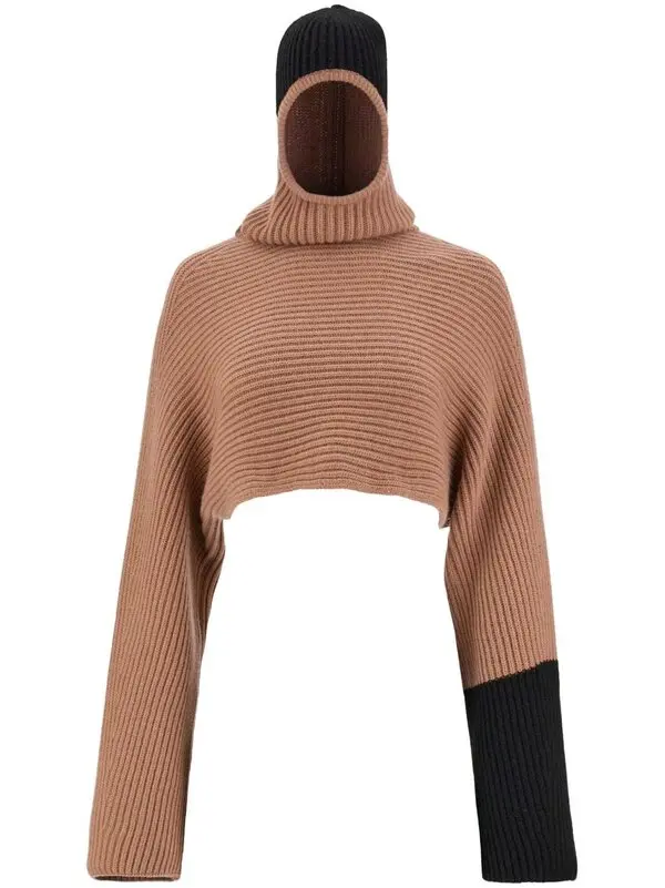 FERRAGAMO Colour-block Ribbed Jumper - Neutrals