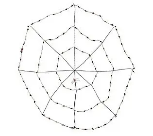 NORTHLIGHT 5' Lit Orange & Black Spider In Web Decoration