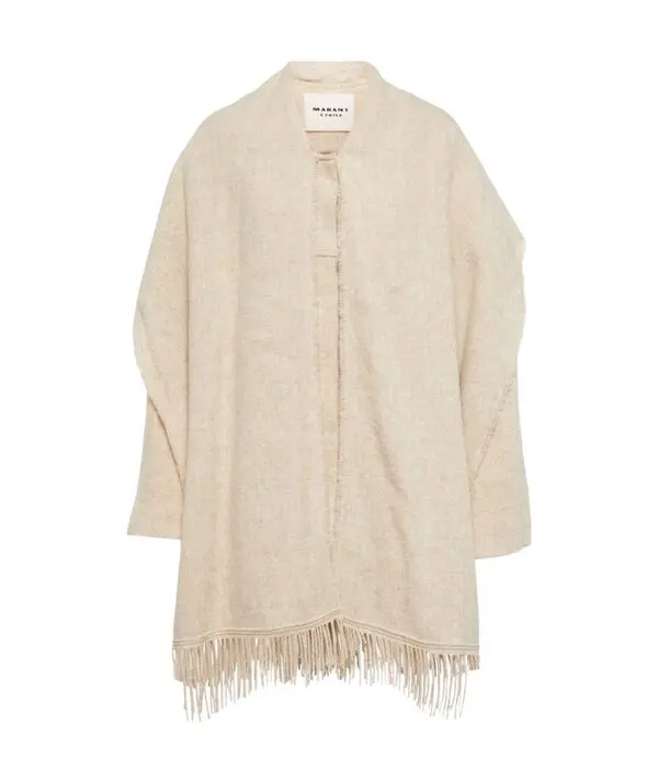 MARANT ETOILE Faty Scarf-detailed Wool-blend Coat - Neutrals