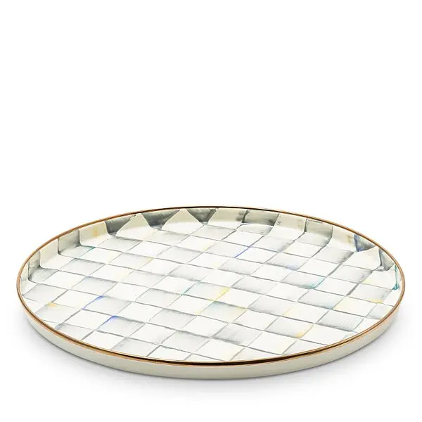 MACKENZIE-CHILDS Sterling Check Enameled Round Tray